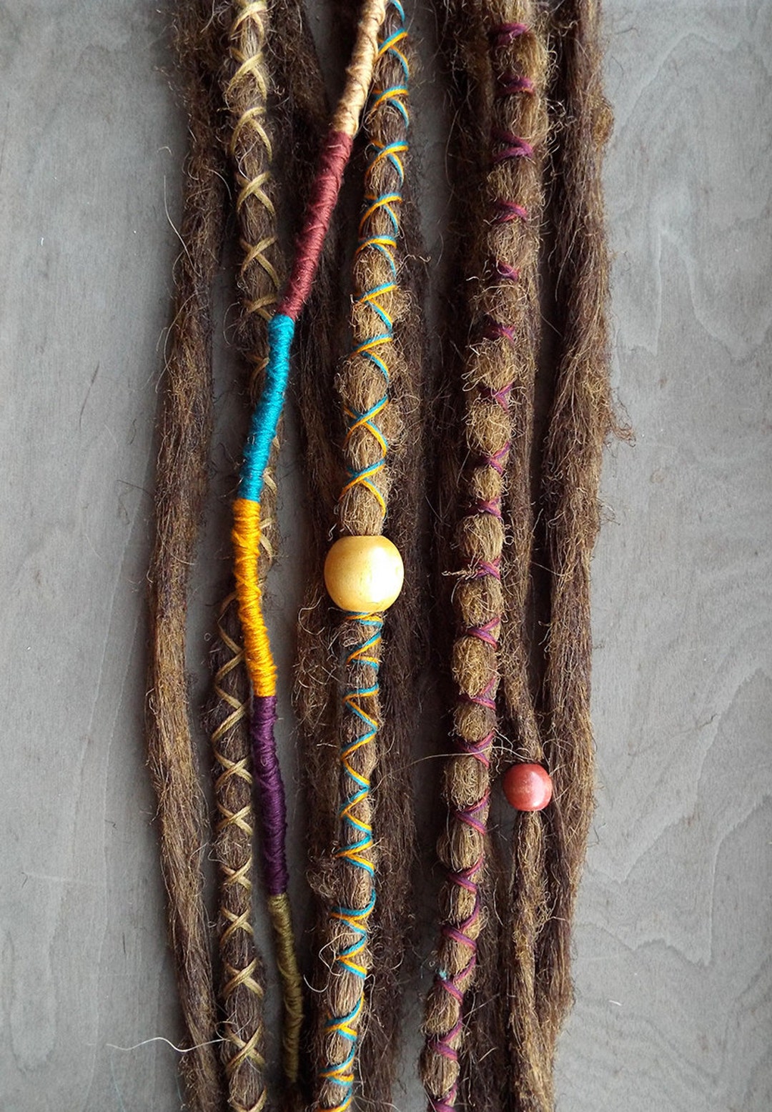 10 Custom Clip in or Braid in Dreadlock Extensions Standard Synthetic ...