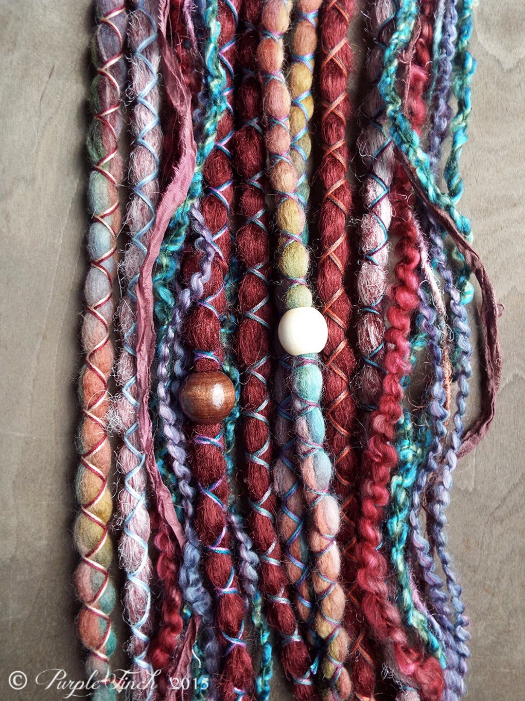10 Custom Clip in or Braid in Dreadlock Extensions Standard Synthetic ...