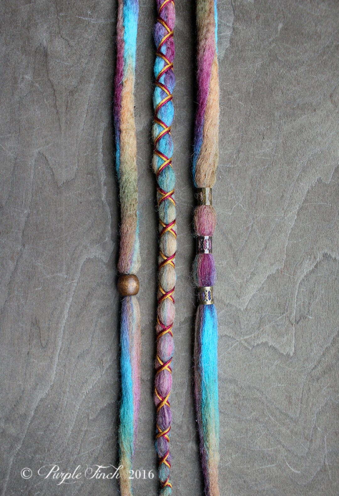 3 Custom Clip in or Braid in Dreadlock Extensions Color Mix: Hippie ...