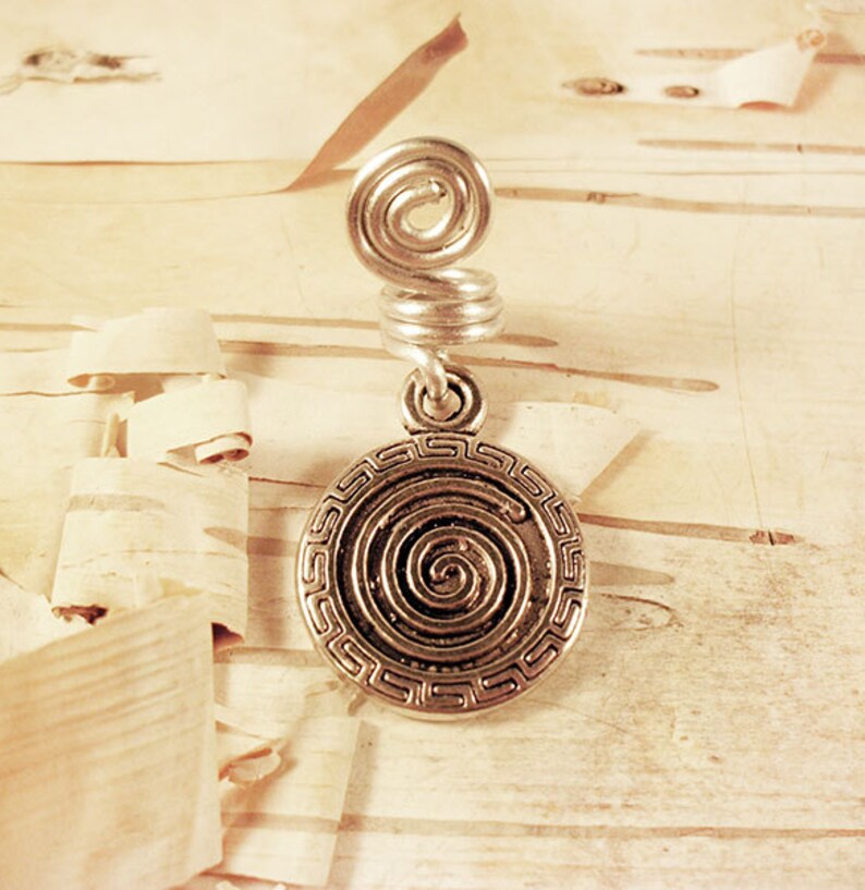 Silver Swirl Aztec Charm ADD to Your DREADS Dreadlock | Etsy