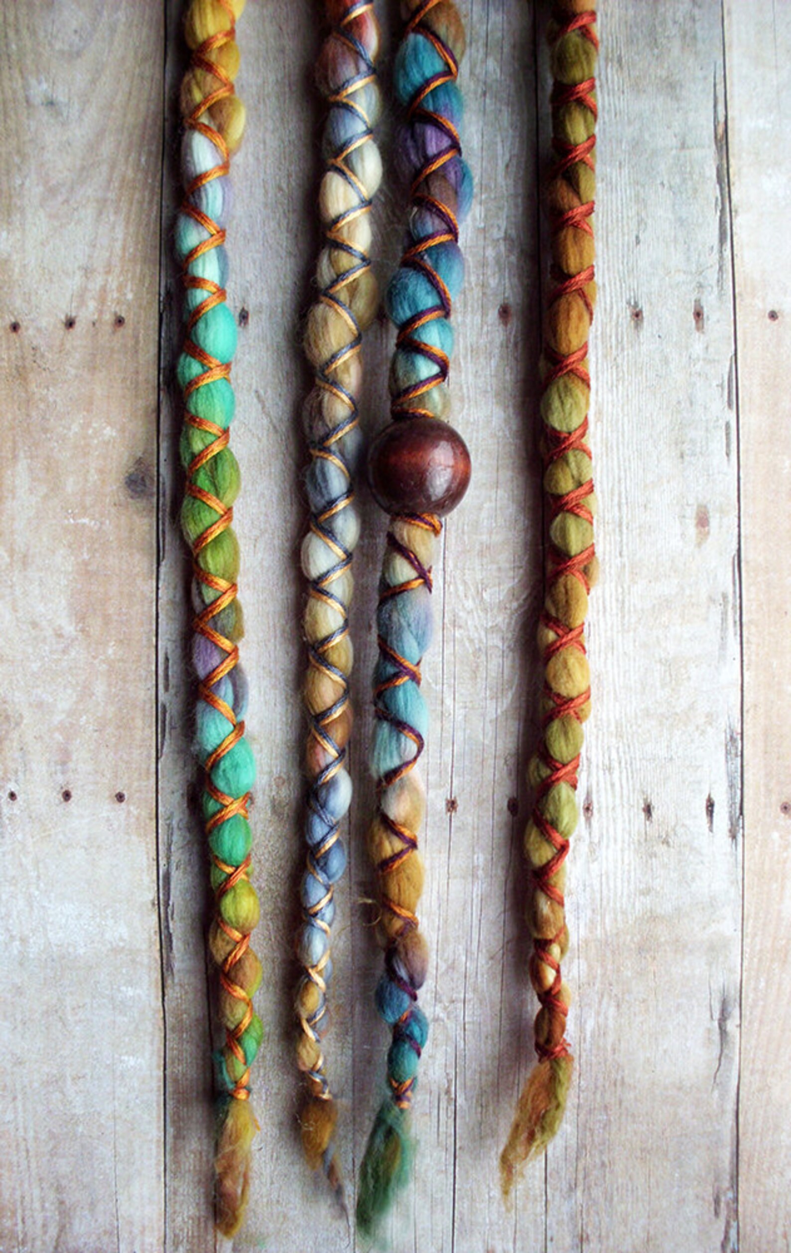 4 Vegan Clip in or Braid in Dreadlock Extensions Tie Dye Nylon | Etsy