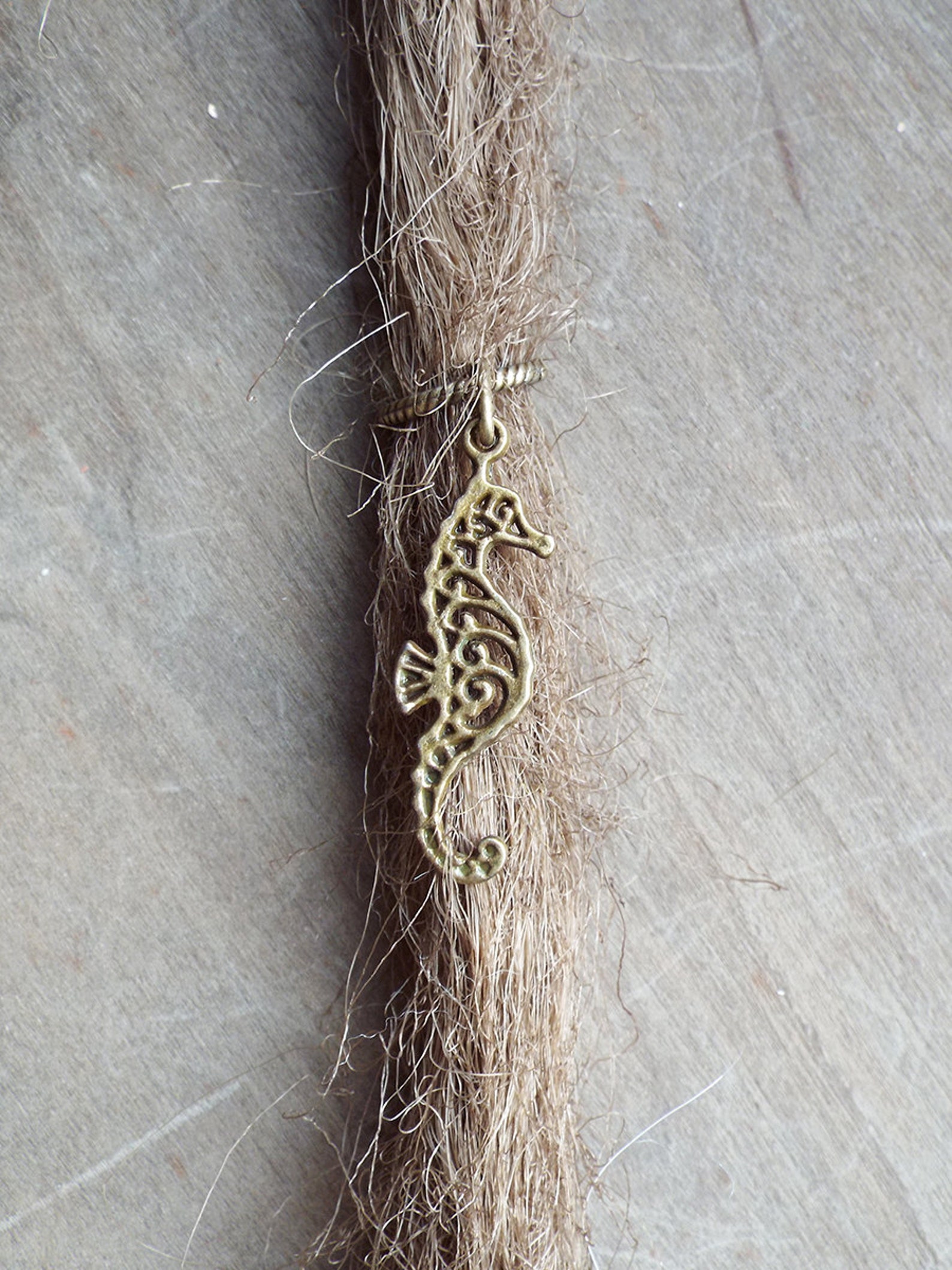 Antiqued Brass Filigree Seahorse Dreadlock Accessory | Etsy