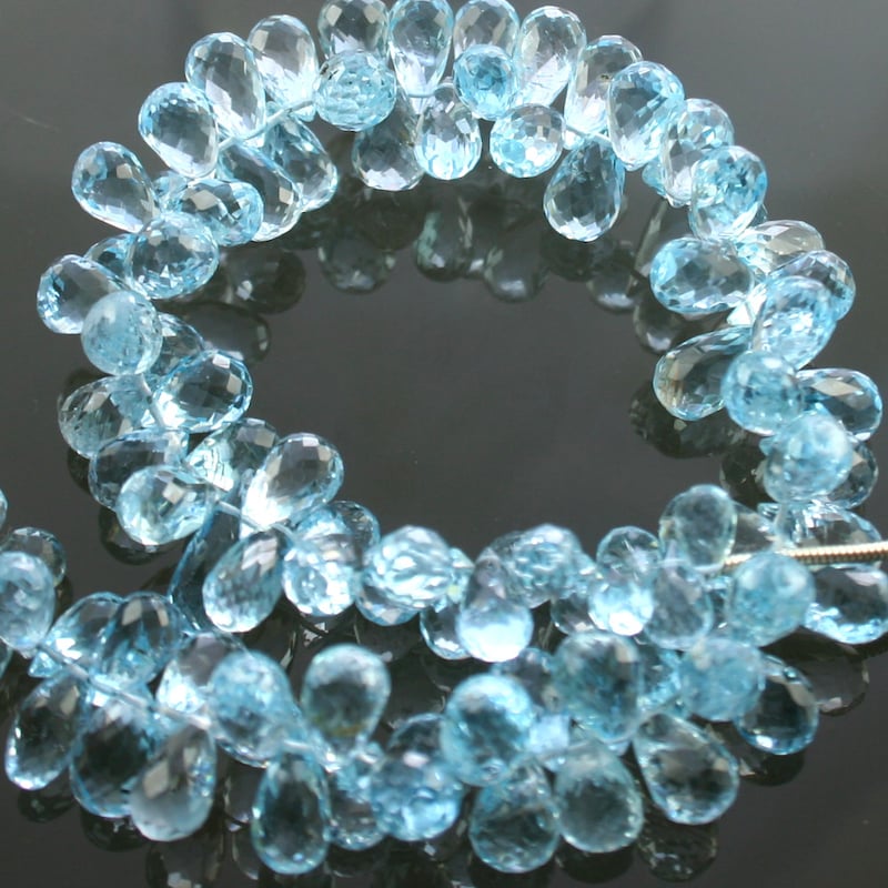 Blue Topaz Briolette - Etsy