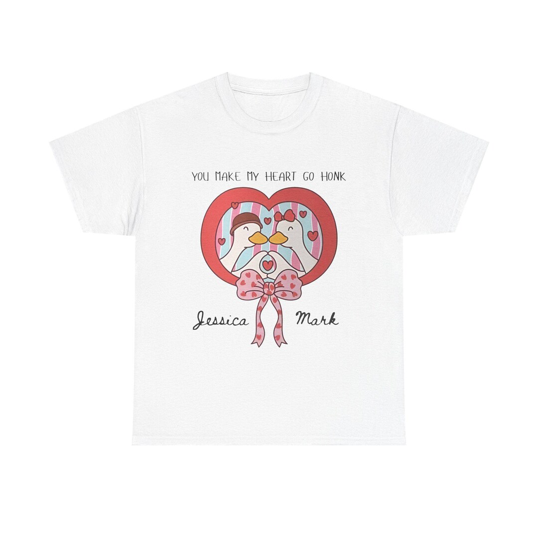 You Make My Heart Go Honk Penguin Couple T-shirt | Cute Valentine Tee ...