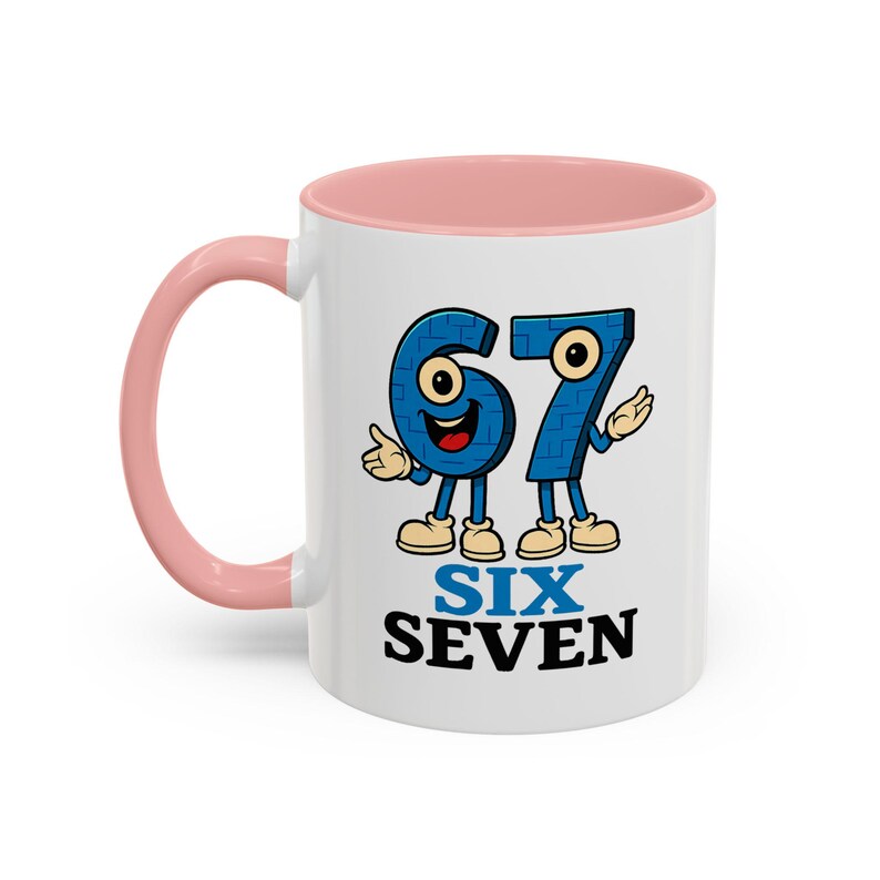 67 Meme Six Seven 6-7 Italian Brainrot Fun Illustrated Accent Coffee ...