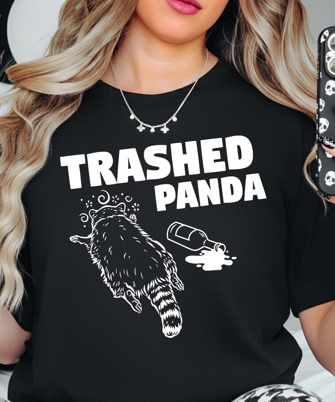 Funny Trashed Panda Racoon Gets Drunk Trashed Panda T-shirt | Drunken ...