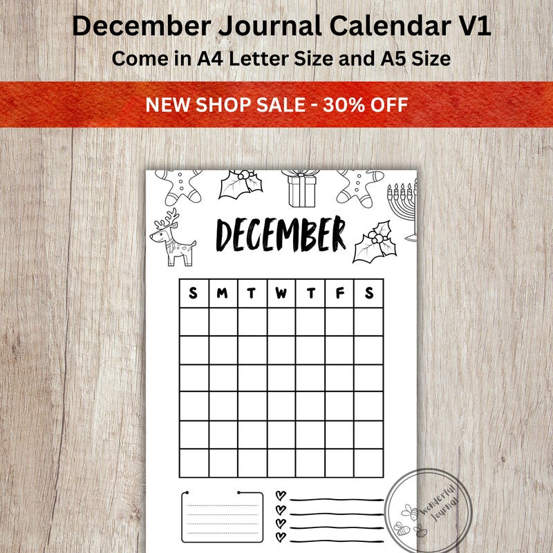 December Calendar - Etsy
