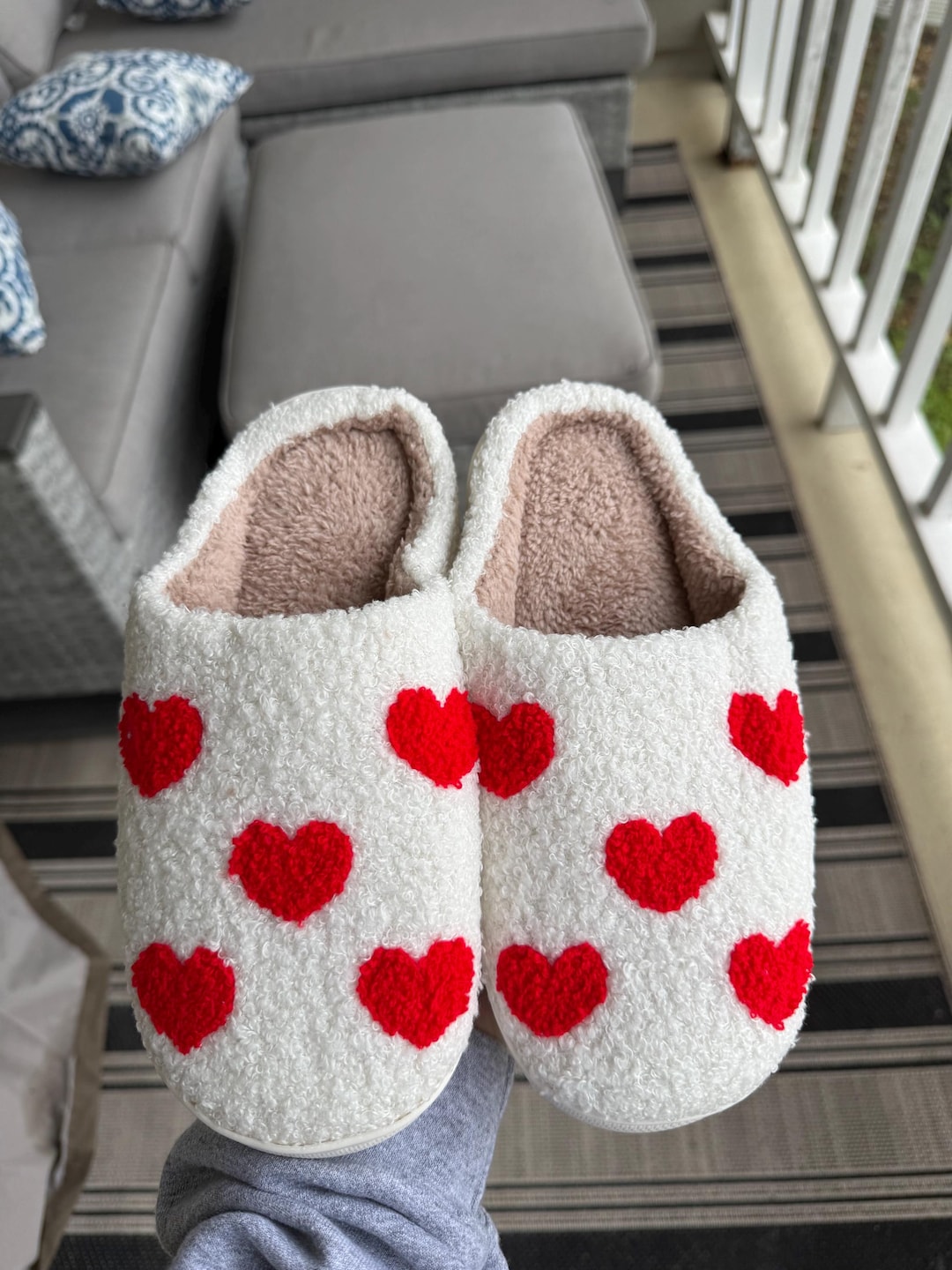 Heart Slippers, Women Heart Slippers, Women Slippers, Valentines Heart ...