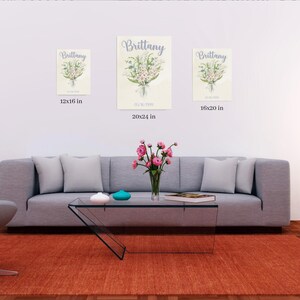 Personalized May Birth Month Flower Bouquet Canvas Wall Art With Name ...