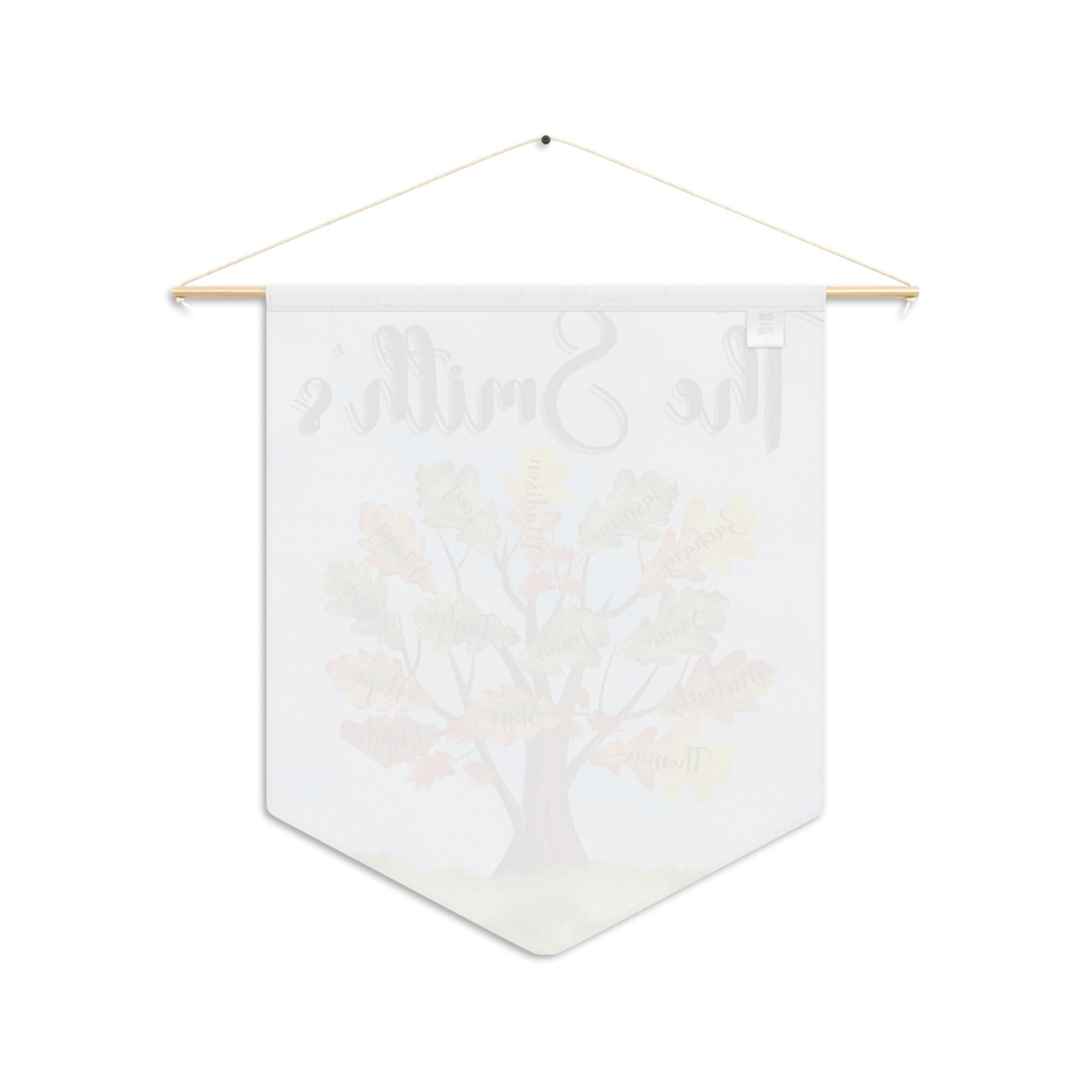 Personalized Family Tree Pennant With Custom Family Names - Genealogy ...