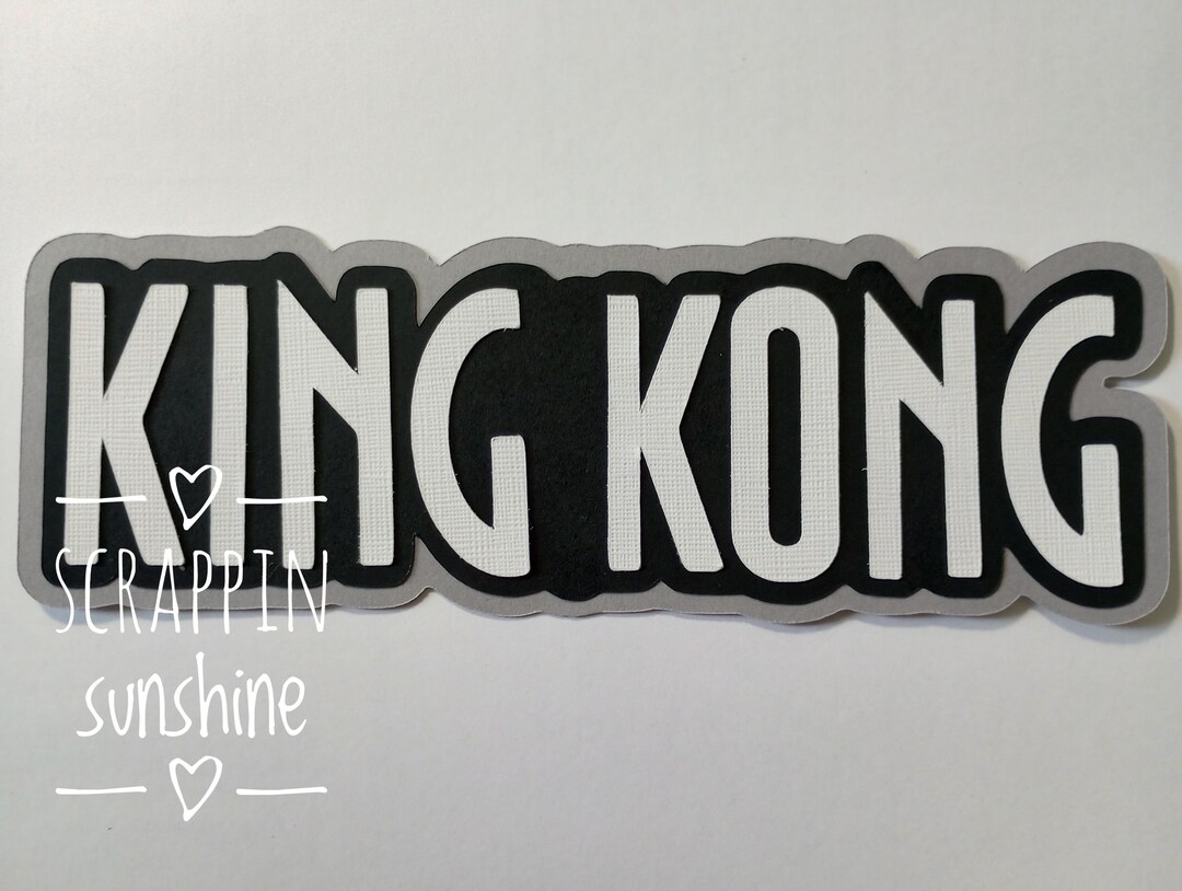 King Kong Die Cut Title Scrapbook Paper Piece for Scrapbook Pages - Etsy