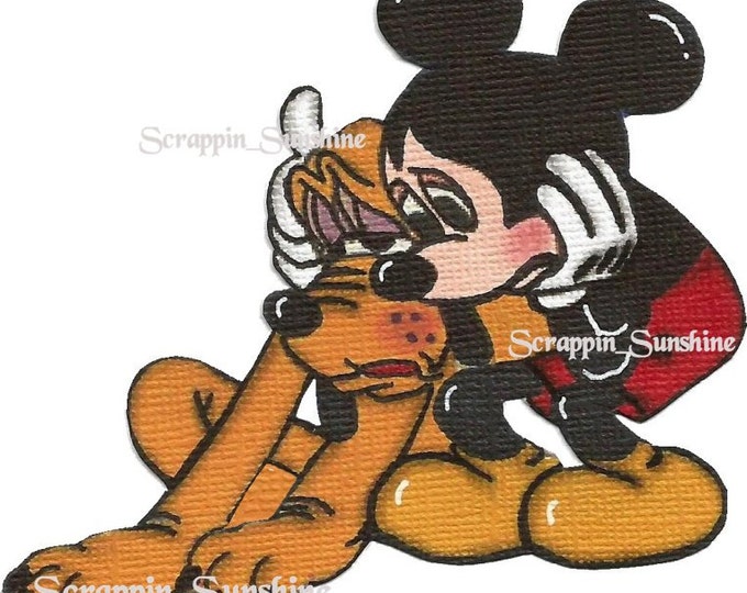 DISNEY - Sad Mickey W/ Pluto - Scrapbook Printed Paper Piece Piecing ...