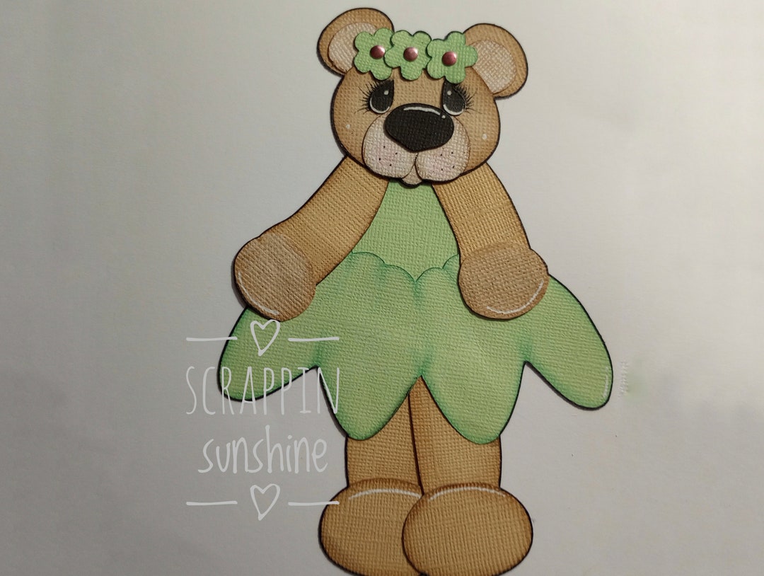Princess Bear Green Paper Piece for Scrapbook Pages Craft Projects - Etsy