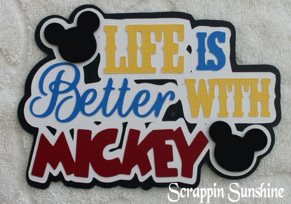 DISNEY Life is Better With Mickey Die Cut Title Scrapbook Page - Etsy