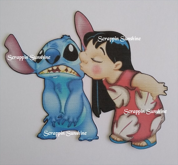 DISNEY Lilo Kissing Stitch Printed Scrapbook Page Paper Piece | Etsy
