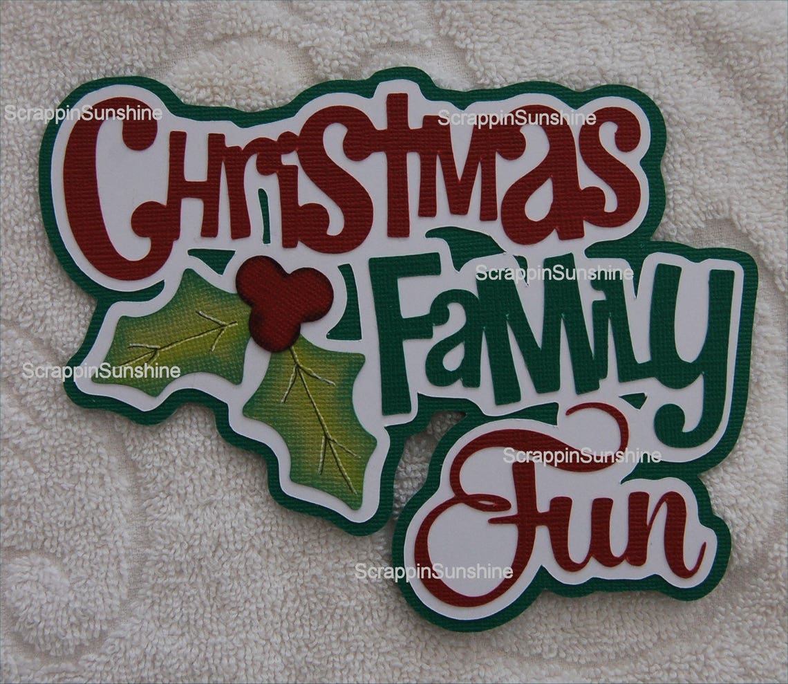 Christmas Family Fun Die Cut Title Paper Piece for Scrapbook Pages ...