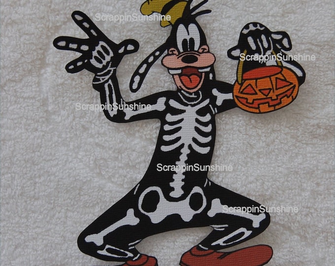 DISNEY HALLOWEEN Goofy Skeleton - Printed Scrapbook Page Paper Piece ...
