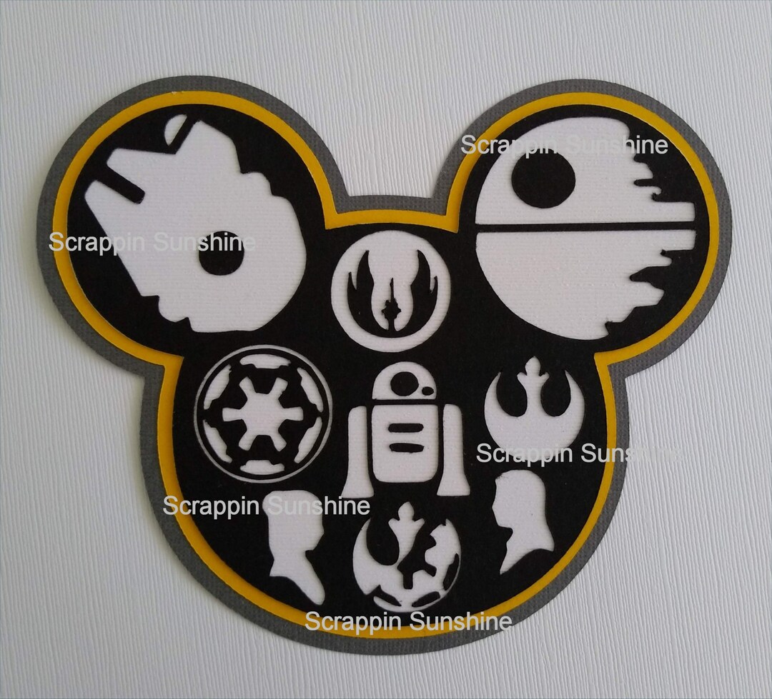 Disney Star Wars Mickey Head Cluster Die Cut Scrapbook Page Paper Piece ...