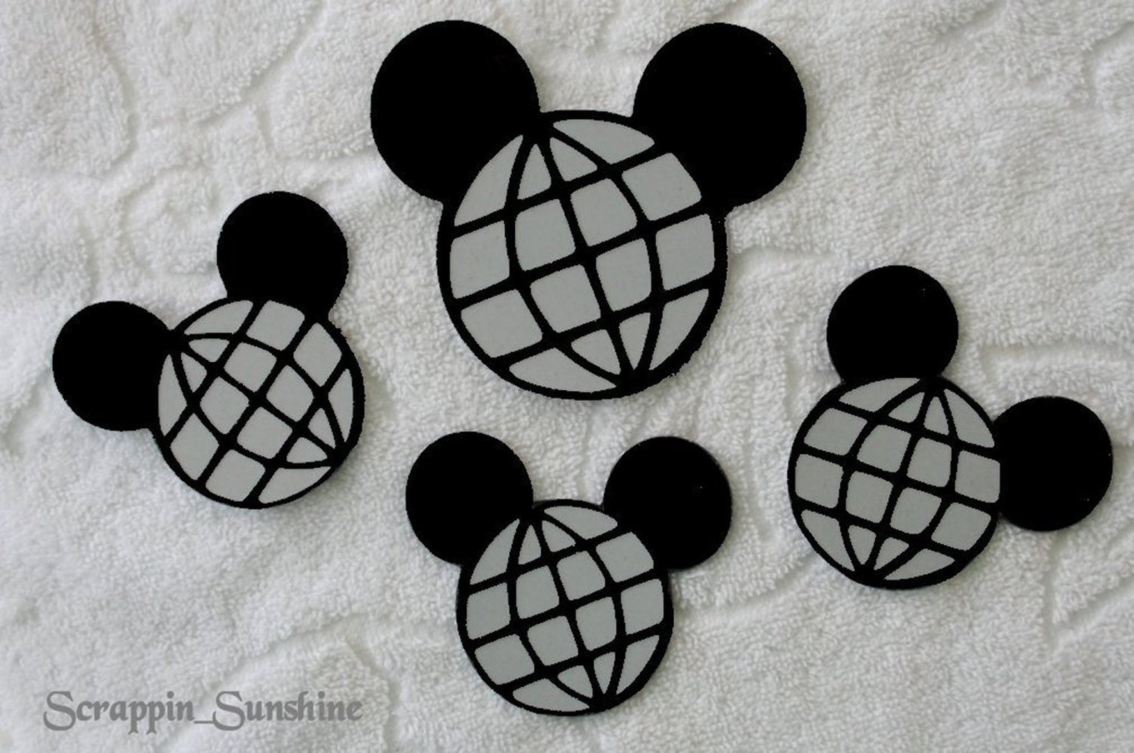 DISNEY Mickey Head Epcot Balls (set of 4) - Scrapbook Page Paper Piece ...