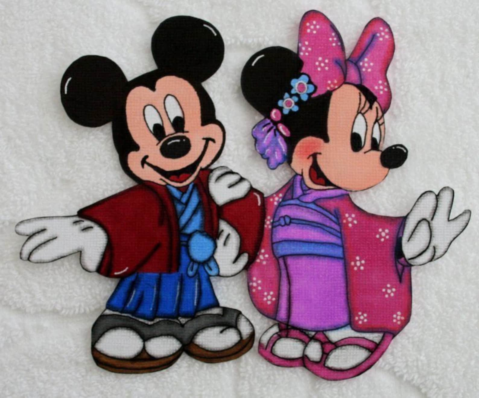 DISNEY EPCOT Showcase Japan Mickey & Minnie Printed - Etsy