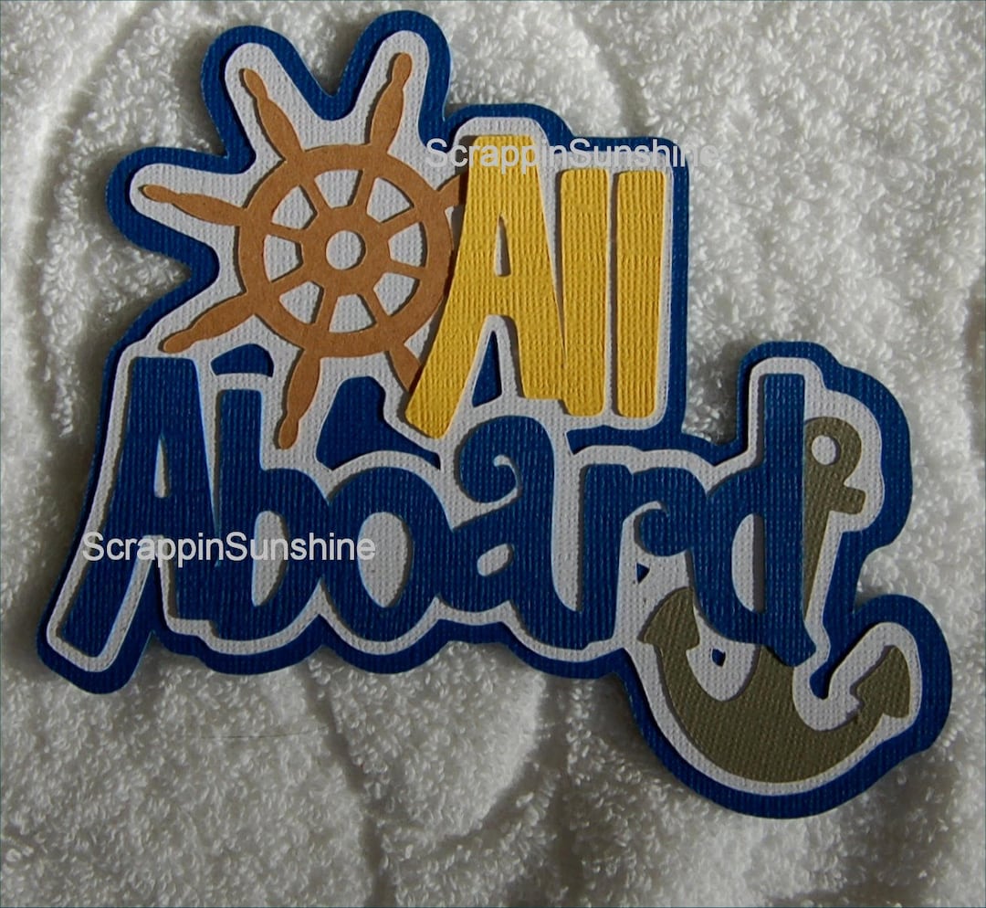 DISNEY All Aboard CRUISE - Die Cut Title - Scrapbook Page Paper Piece ...