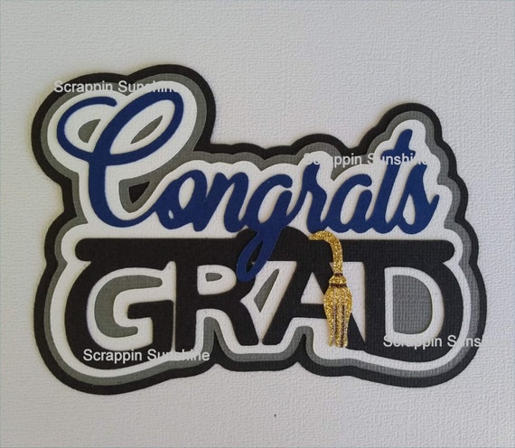 CONGRATS GRAD School Graduation Die Cut Title Scrapbook Paper - Etsy