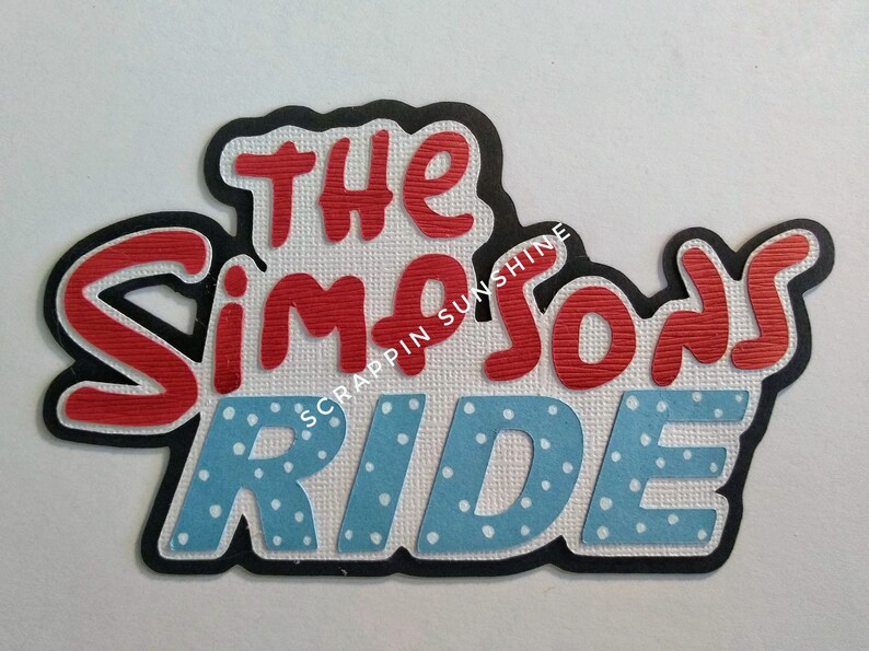 UNIVERSAL Islands of Adventure - Simpsons Scrapbook Page Die Cut Title ...