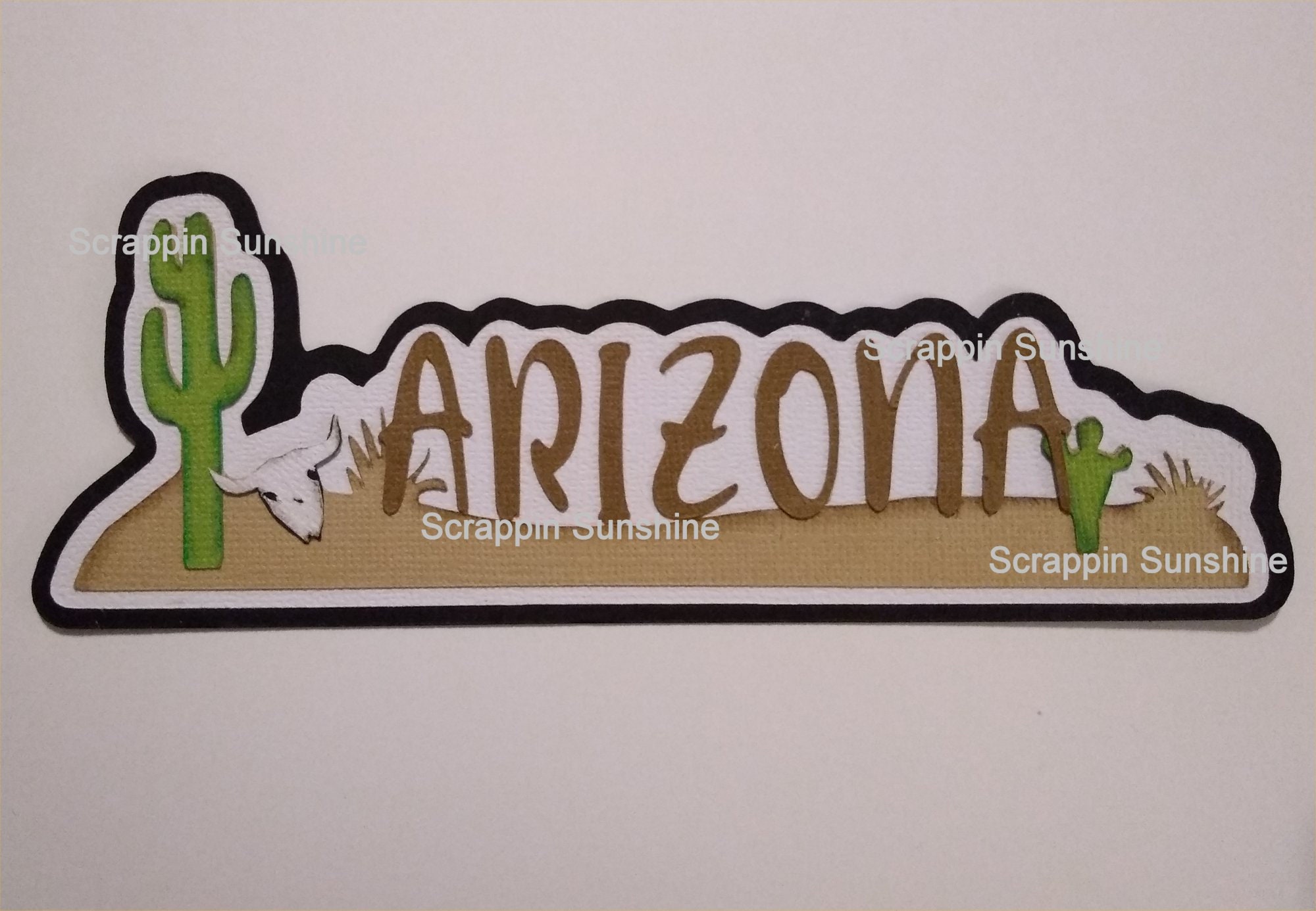 Arizona Die Cut Title Vacation Travel - Die Cut Title Scrapbook Page ...