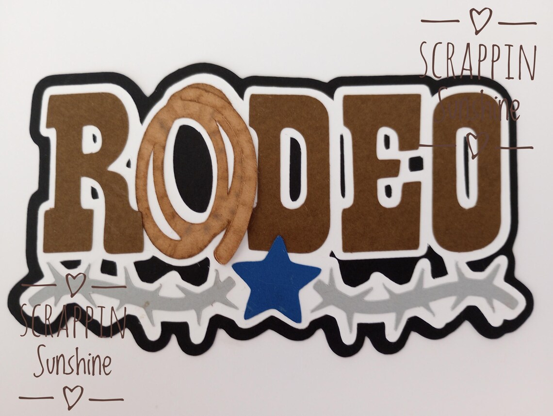 Rodeo Die Cut Title - Western Scrapbook Page Paper Piece Family Boy ...