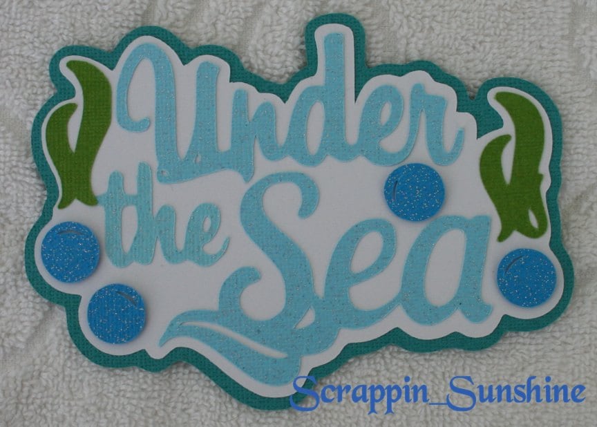 DISNEY Under the Sea Die Cut Title - Scrapbook Page Paper Piece Piecing ...