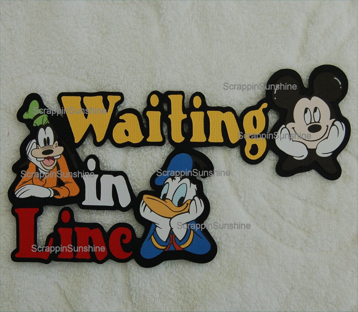 DISNEY Waiting in Line Mickey Donald Goofy Scrapbook Die - Etsy