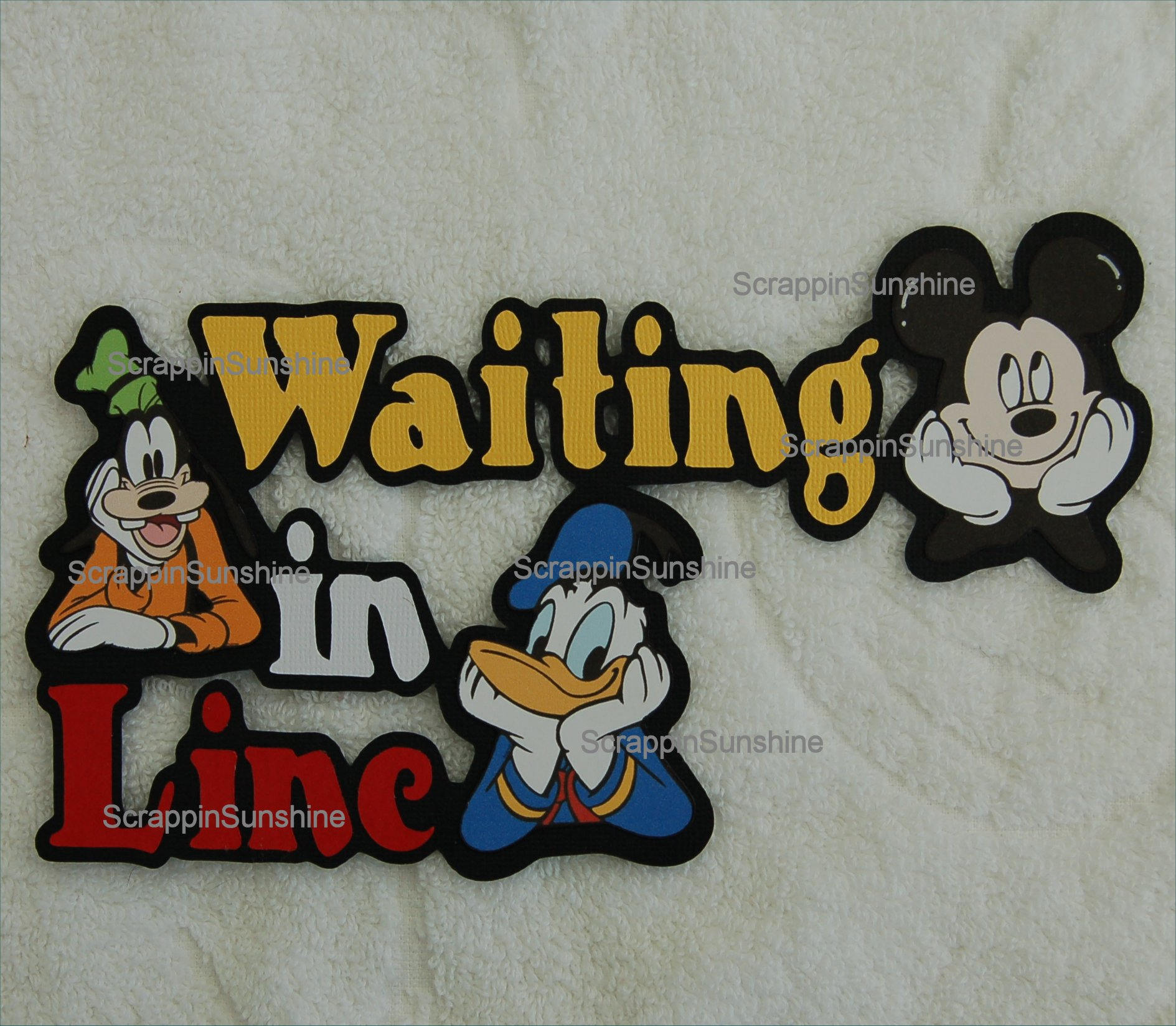DISNEY Waiting in Line Mickey Donald Goofy Scrapbook Die - Etsy
