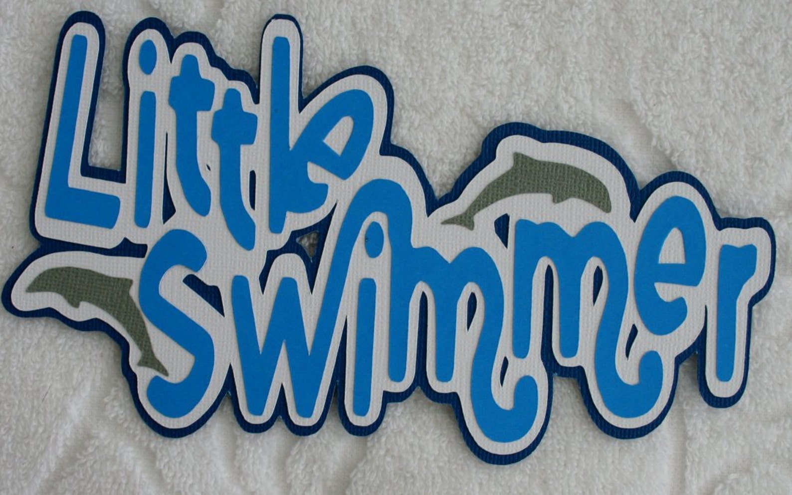 Little Swimmer Die Cut Title - Boy / Girl Beach Scrapbook Page Paper ...