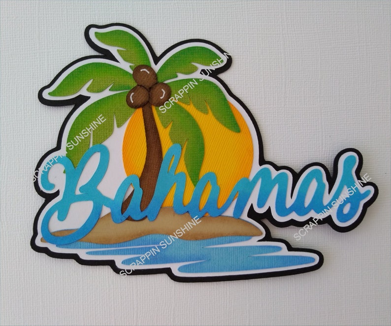 Bahamas Die Cut Title Cruise Travel Scrapbook Page Paper Piece - Etsy