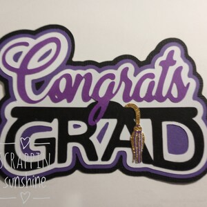 CONGRATS GRAD School Graduation Die Cut Title Scrapbook Paper Piecing ...