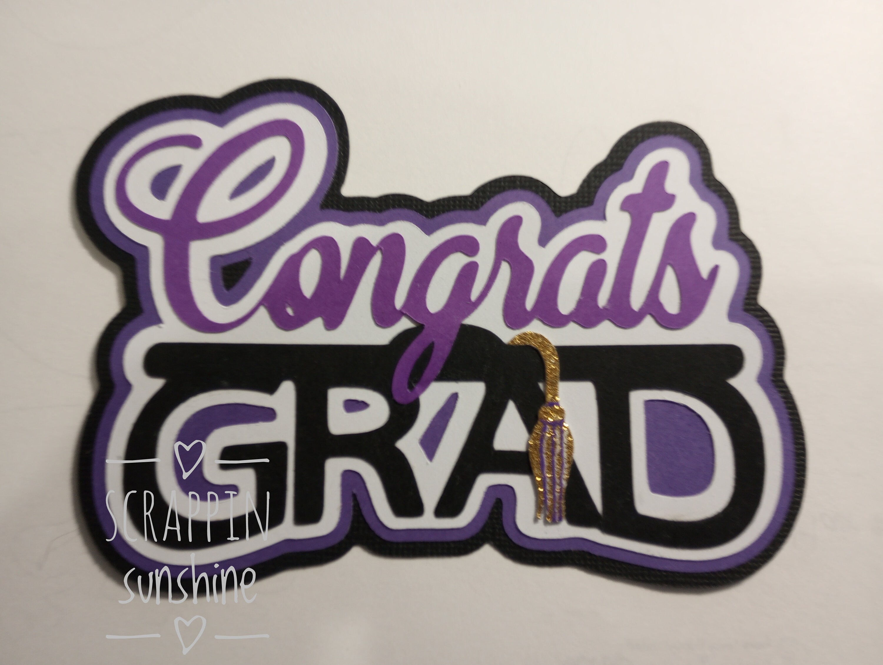 CONGRATS GRAD School Graduation Die Cut Title Scrapbook Paper Piecing ...