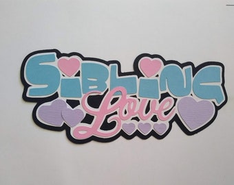 Sibling Love Scrapbook Title Handmade Paper Pierced - Etsy