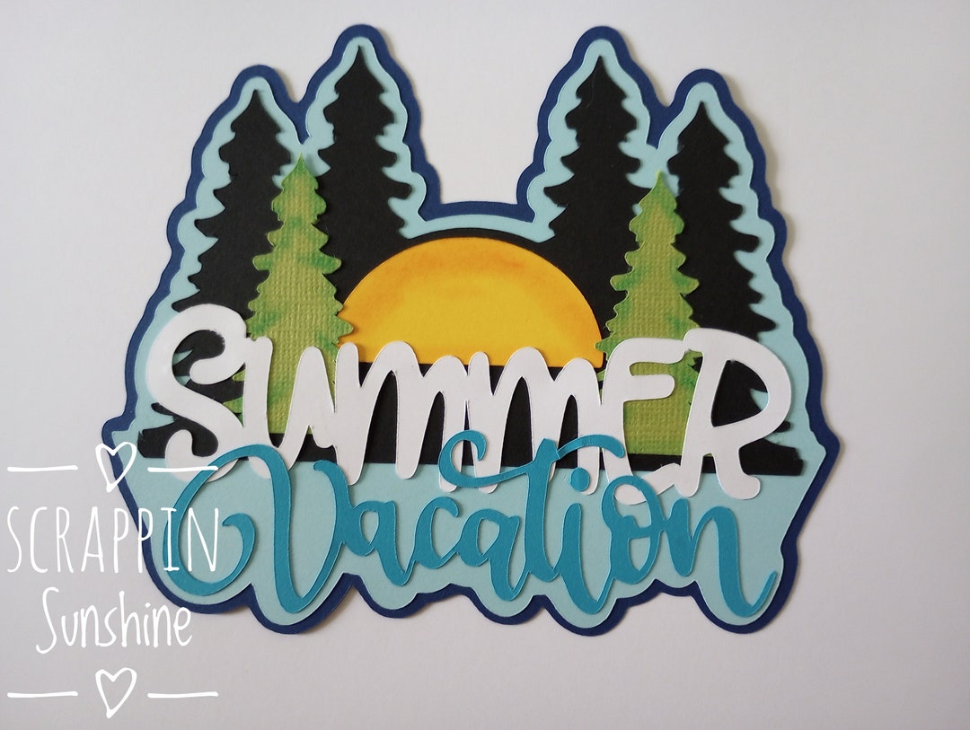 SUMMER VACATION Camping Woods Hiking Die Cut Title for Scrapbook Pages ...