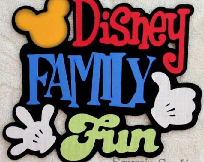 DISNEY Family Fun - Die Cut Title Scrapbook Page Paper Piece - SSFF - Etsy