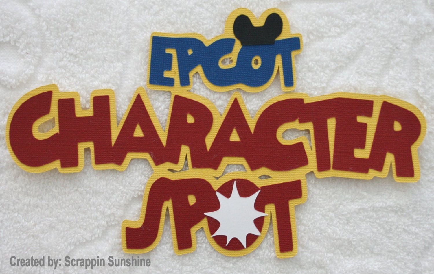DISNEY EPCOT Character Spot Die Cut Paper Piece Title for Scrapbook ...