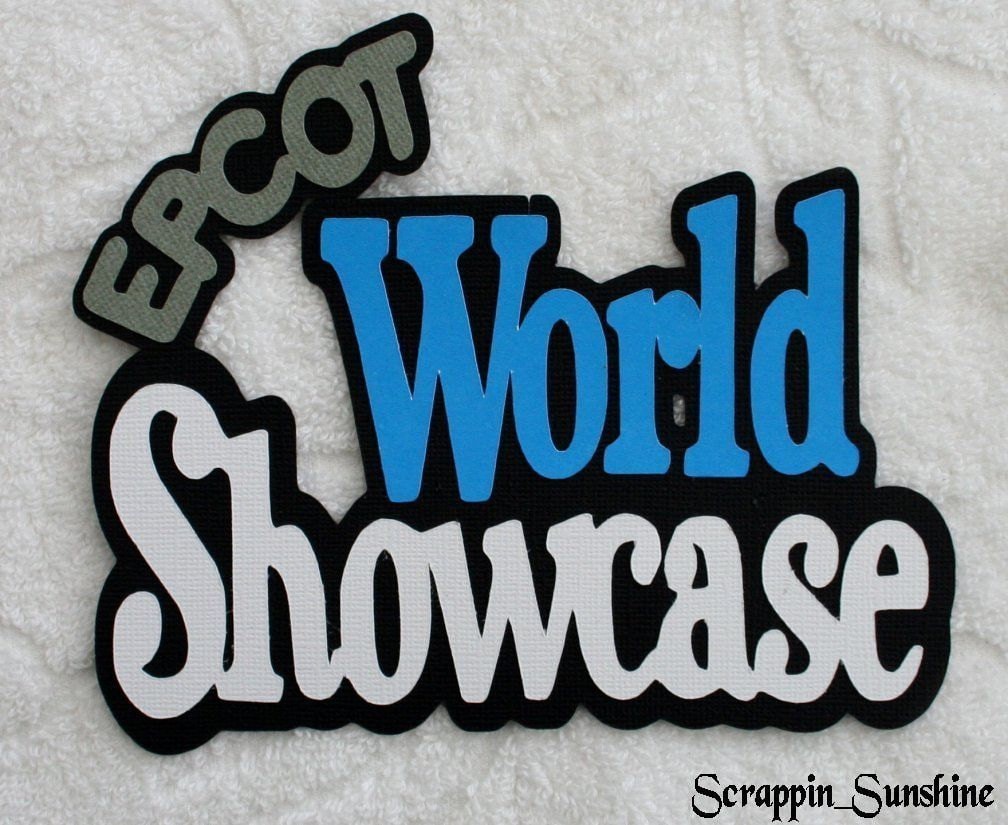 DISNEY EPCOT World Showcase Die Cut Title Scrapbook Page Paper Piece ...