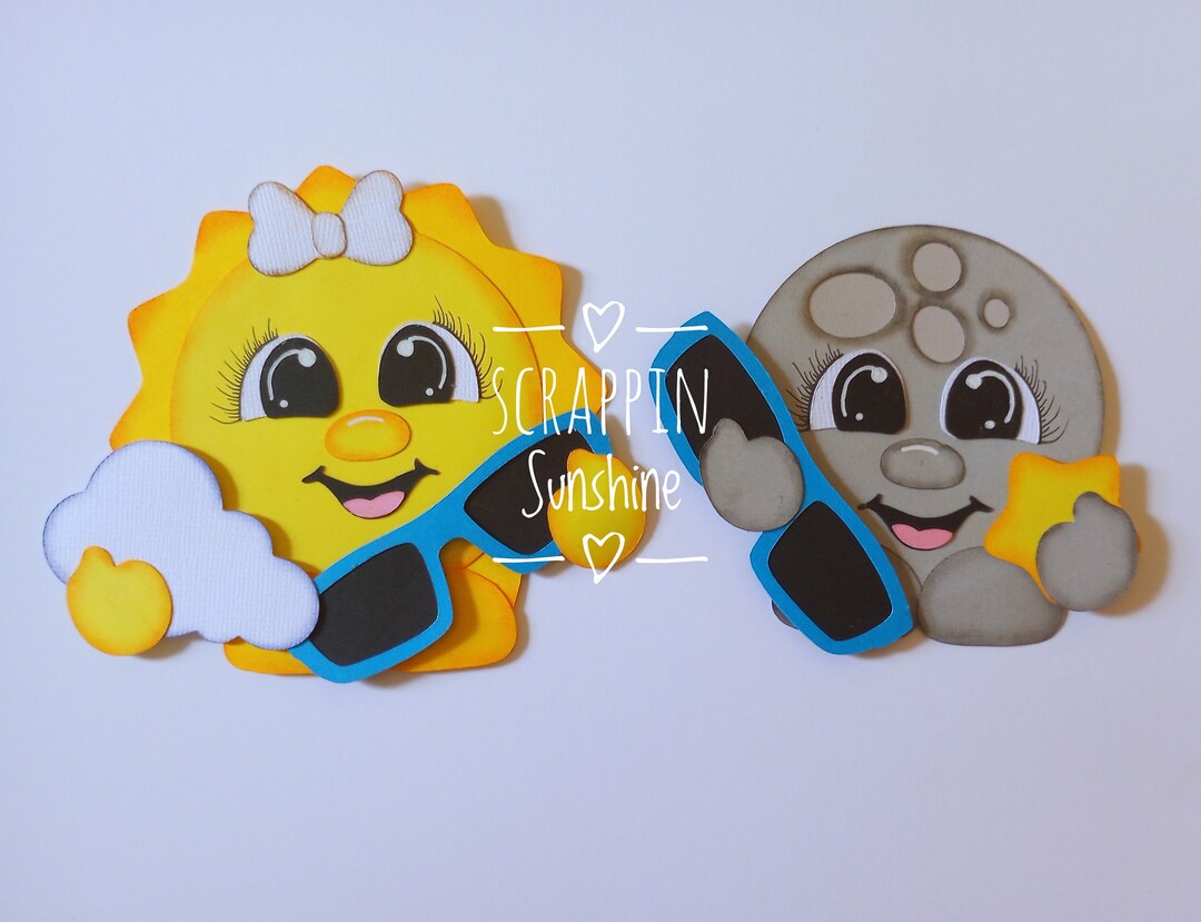 Sun and Moon Paper Pieces for Solar Eclipse Title not Printed Scrapbook ...