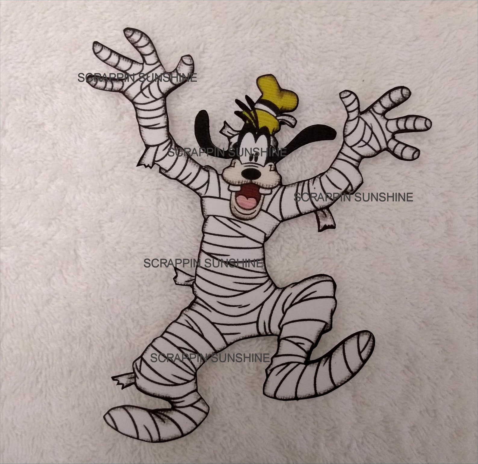 DISNEY (new Item) Halloween Goofy in Mummy Costume Printed Paper Piece ...