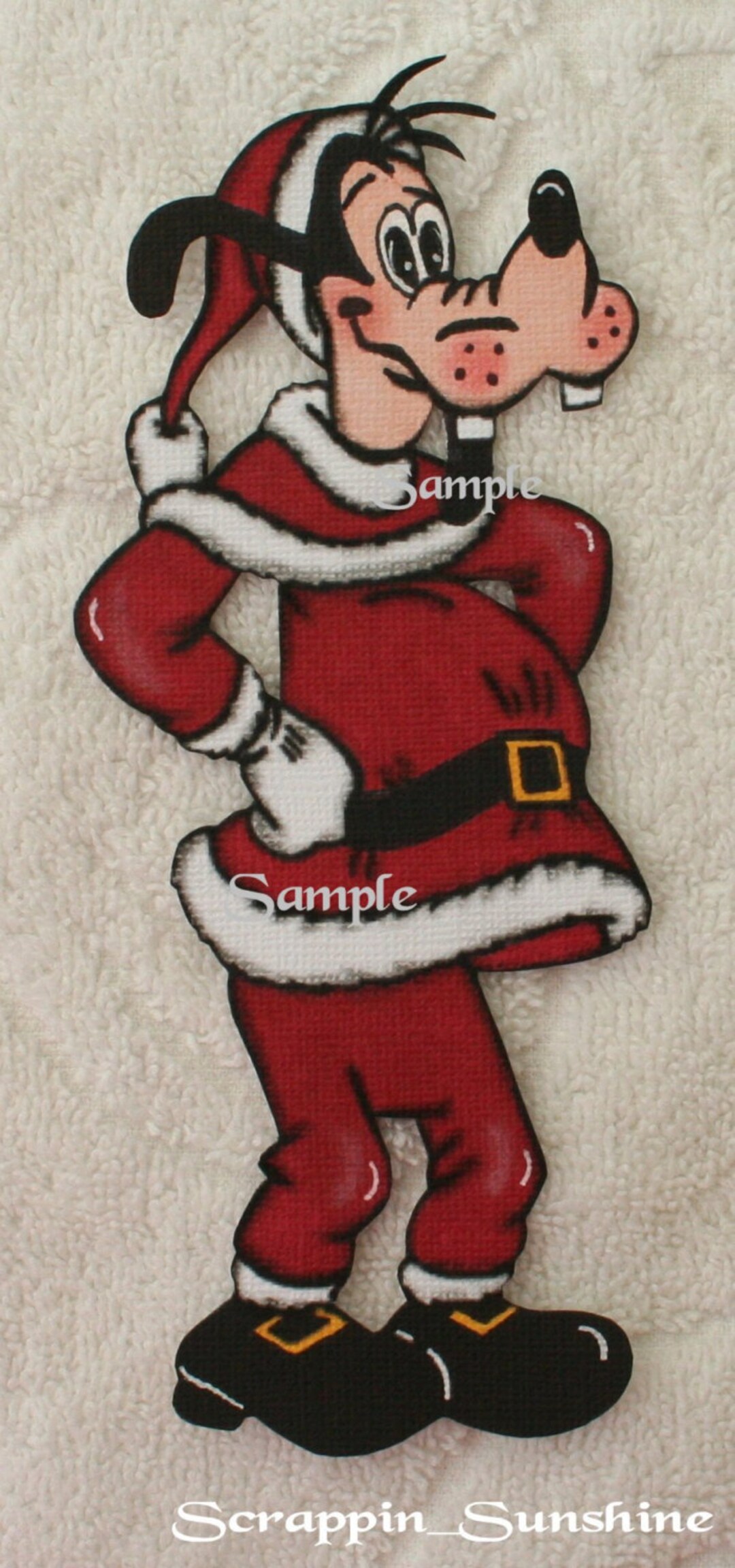 DISNEY Christmas Goofy as Santa Printed Scrapbook Page Paper Piece ...