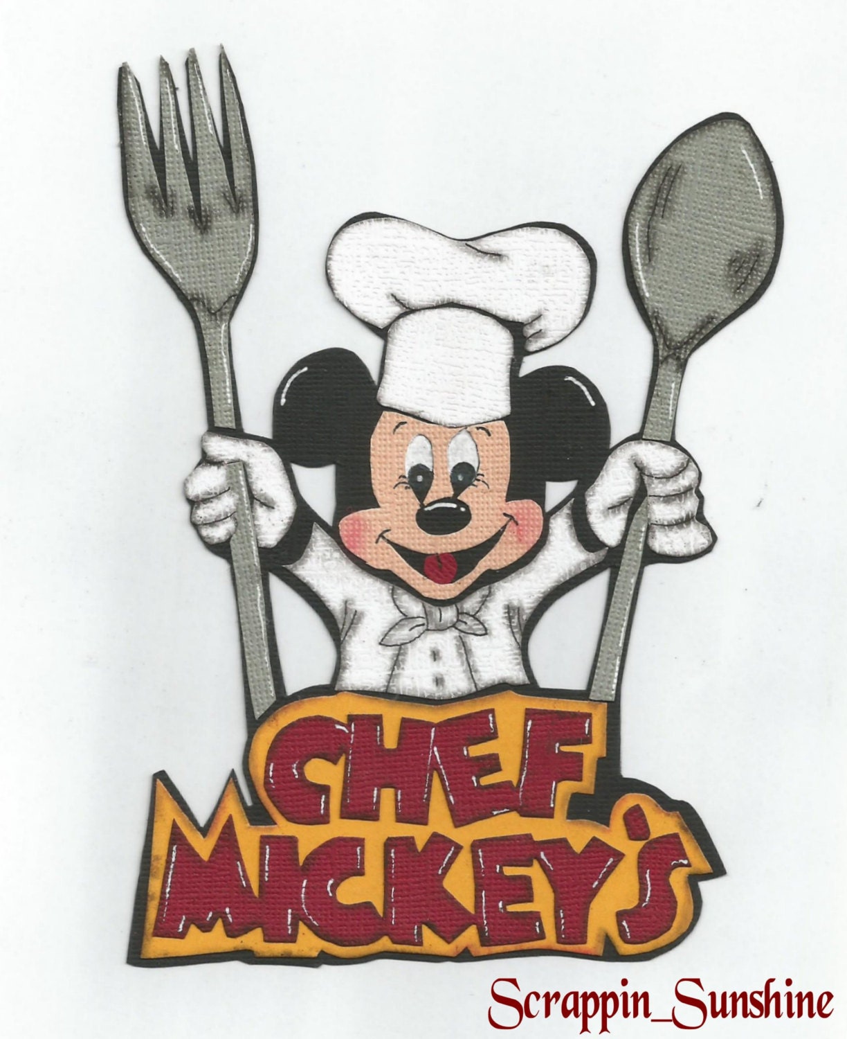 DISNEY Chef Mickey Dining Premade Scrapbook Paper Piece Piecing for ...