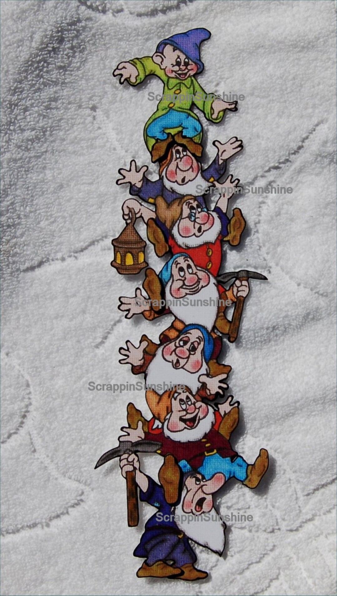 DISNEY Dwarfs Mine Train Vertical Border Printed Scrapbook Page Paper ...