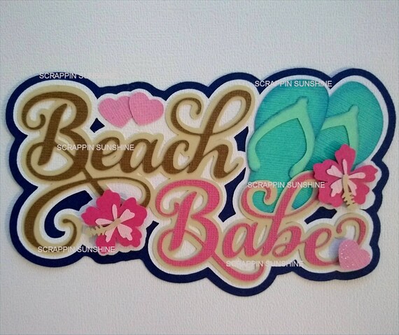 Beach Babe Die Cut Title Beach Summer Vacation Scrapbook Page | Etsy