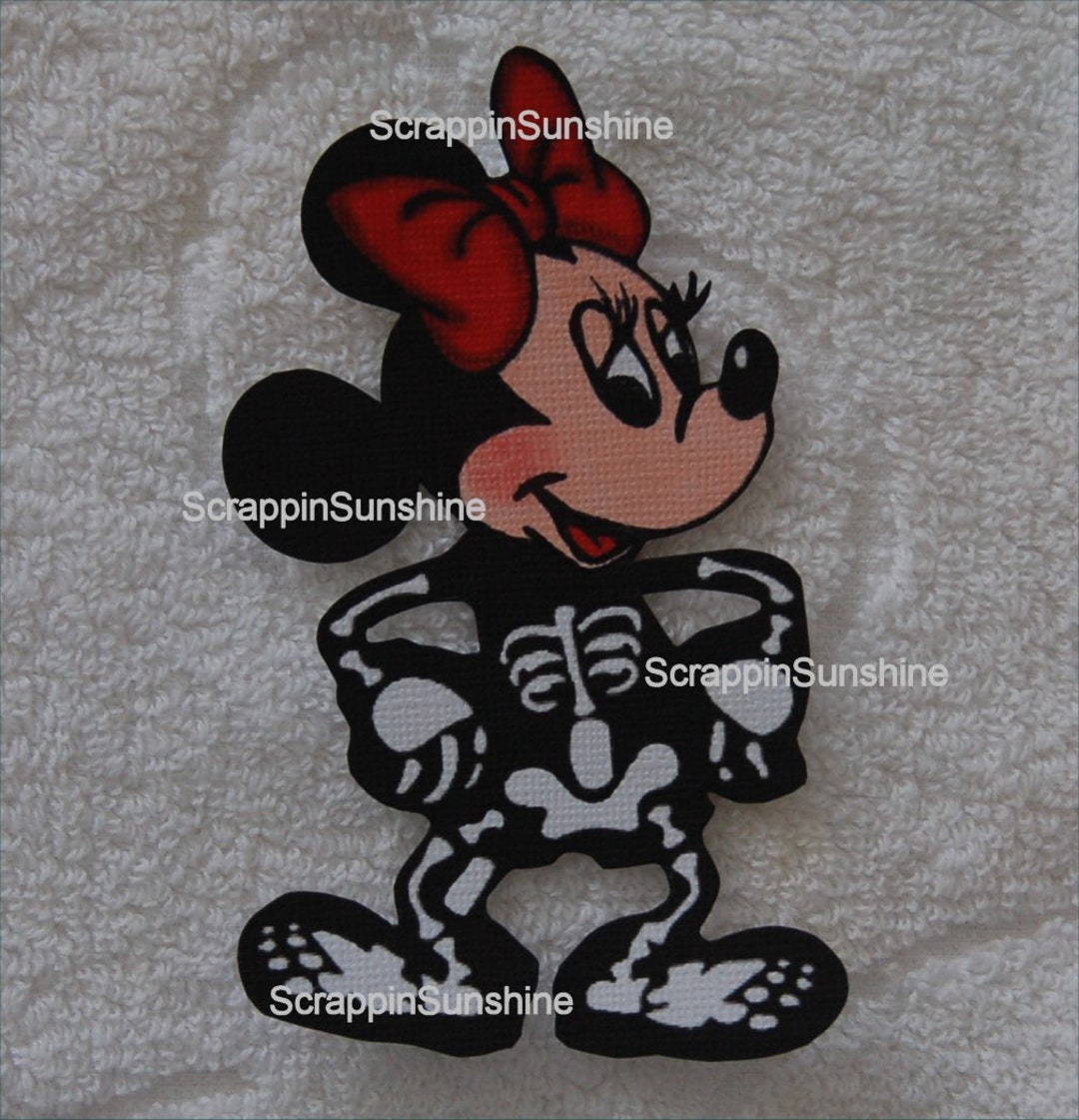 DISNEY HALLOWEEN Minnie Skeleton - Printed Scrapbook Page Paper Piece ...