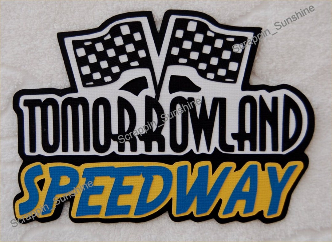 DISNEY Tomorrowland Speedway Die Cut Title Scrapbook Page Paper Piece ...