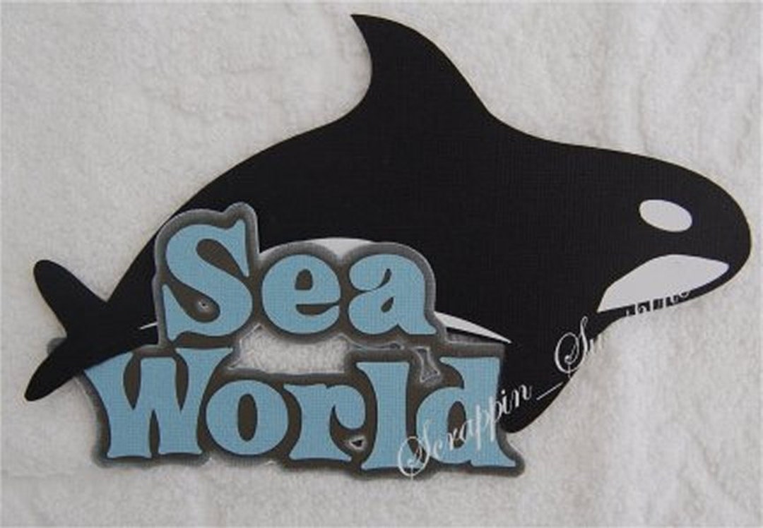 Sea World Vacation Die Cut Title - Seaworld Scrapbook Page Paper Piece ...